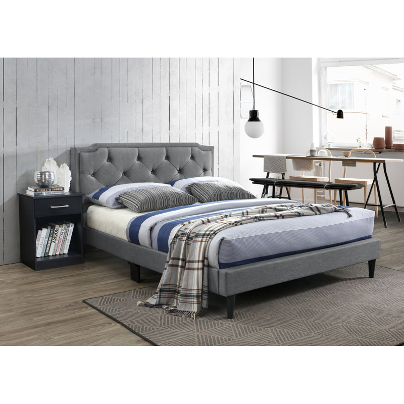 Lark Manor Fidelia Tufted Upholstered Low Profile Standard Bed Reviews Wayfair